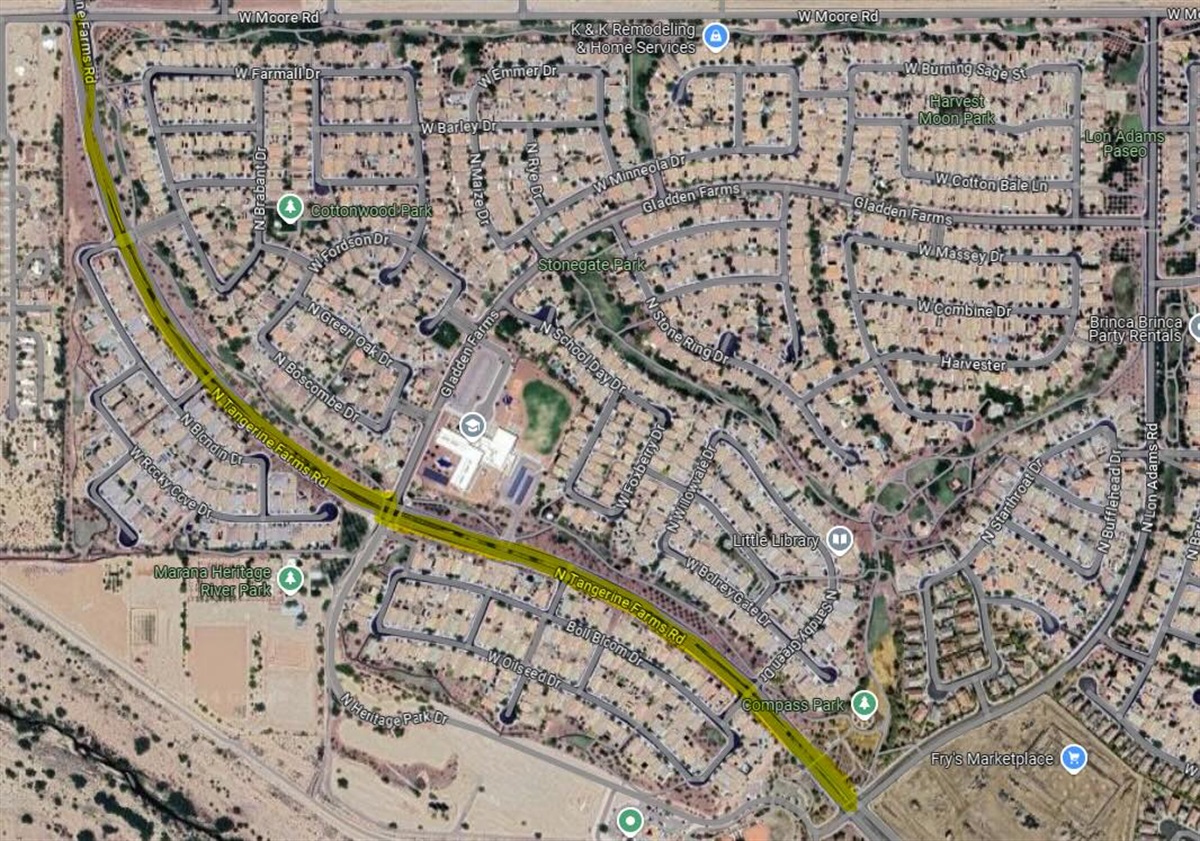 TRAFFIC ALERT: Tangerine Farms Road Fiber Installation - Town of Marana, AZ